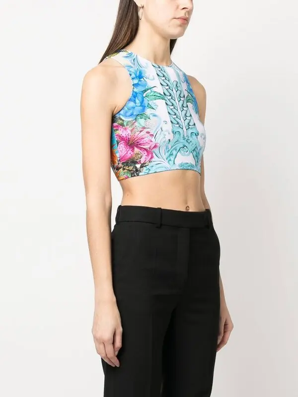 Philipp Plein Hawaii-print Cropped Top