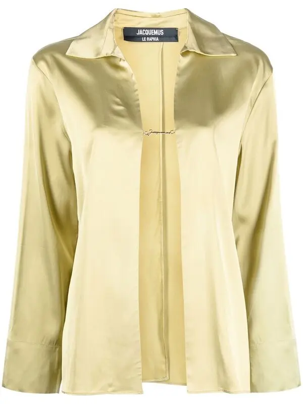 Jacquemus Logo Plaque Blouse - Neutrals