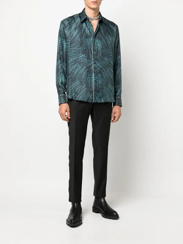 Roberto Cavalli Falcon Print Silk Shirt