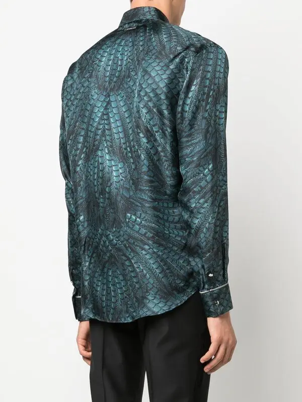 Roberto Cavalli Falcon Print Silk Shirt
