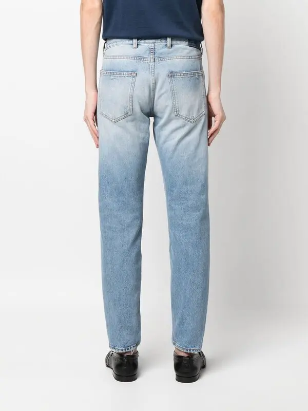 Eleventy Stonewashed Tapered-leg Jeans