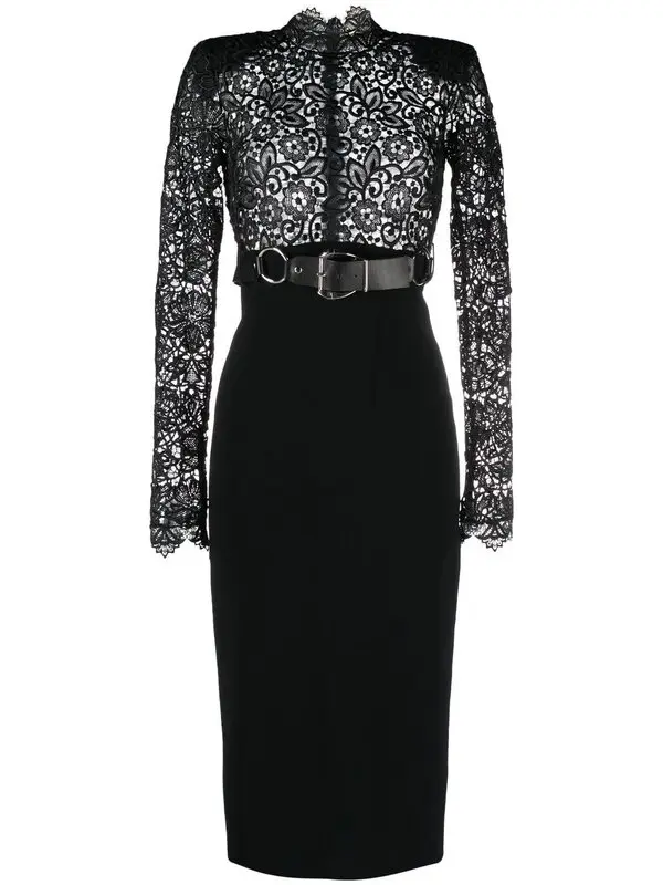 Roberto Cavalli Lace-panel Midi Dress