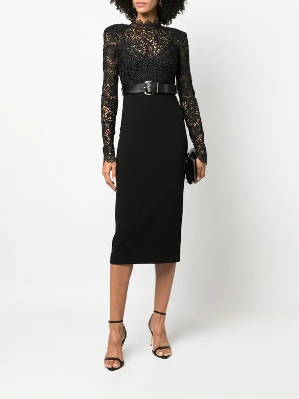 Roberto Cavalli Lace-panel Midi Dress