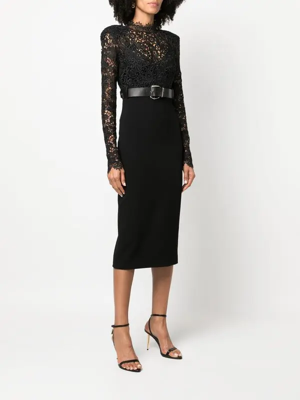 Roberto Cavalli Lace-panel Midi Dress