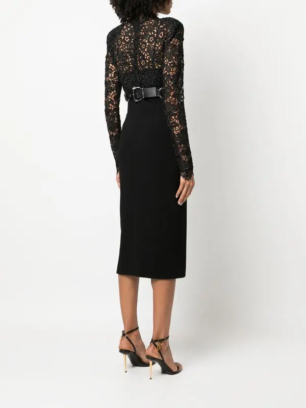 Roberto Cavalli Lace-panel Midi Dress