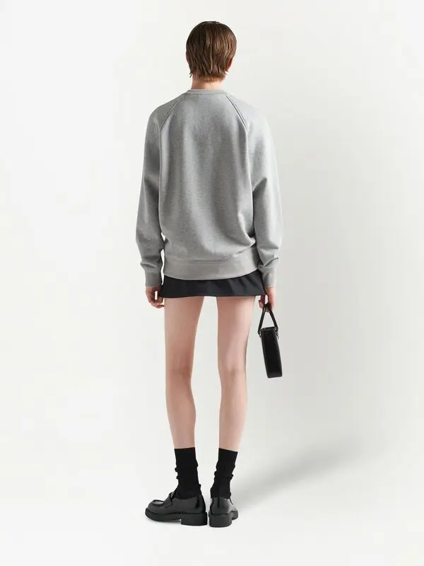 Prada Triangle-Logo Sweatshirt - Grey | Editorialist