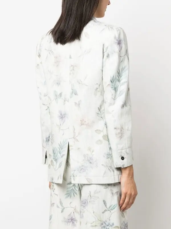 FORTE_FORTE Floral-print Single-breasted Blazer - Neutrals