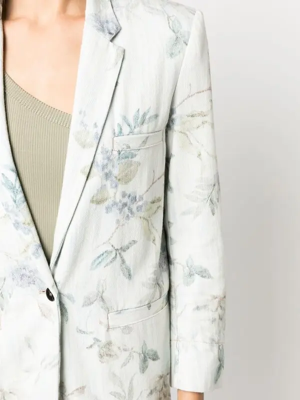 FORTE_FORTE Floral-print Single-breasted Blazer - Neutrals
