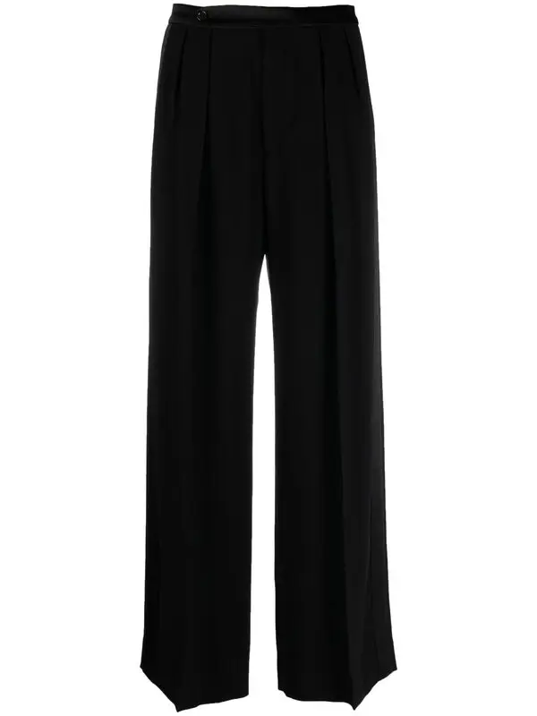 Aspesi Satin-trim Pleated Trousers