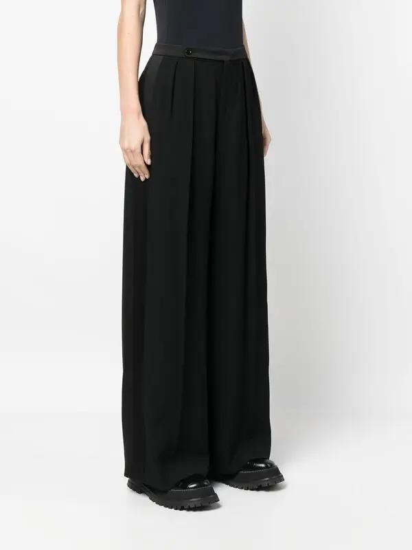 Aspesi Satin-trim Pleated Trousers