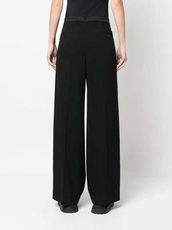 Aspesi Satin-trim Pleated Trousers