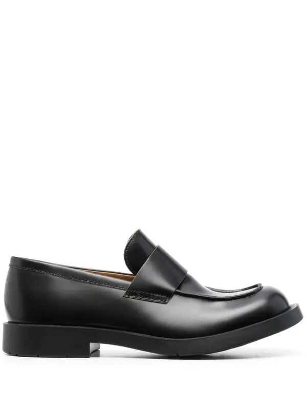 Camper Square-toe Leather Loafers - Black