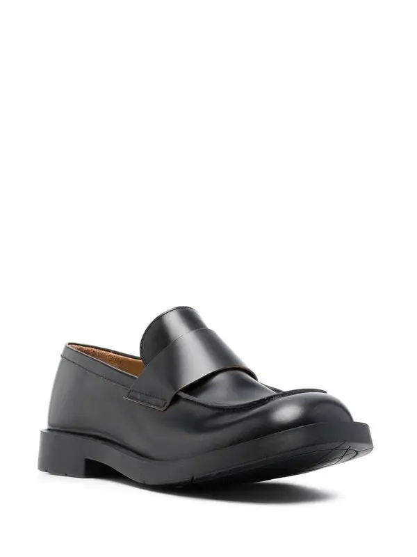 Camper Square-toe Leather Loafers - Black