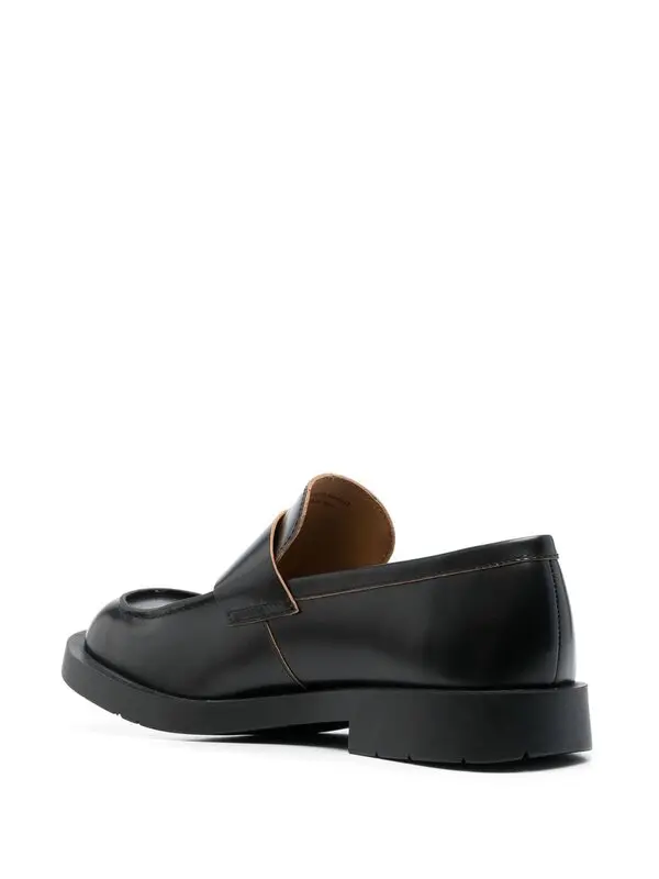 Camper Square-toe Leather Loafers - Black