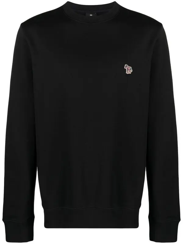 Paul Smith Zebra-logo Organic Cotton Sweatshirt - Black