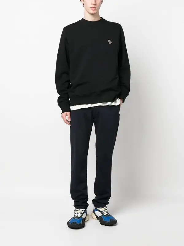 Paul Smith Zebra-logo Organic Cotton Sweatshirt - Black