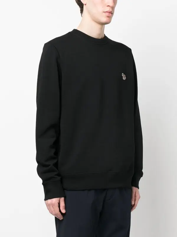Paul Smith Zebra-logo Organic Cotton Sweatshirt - Black