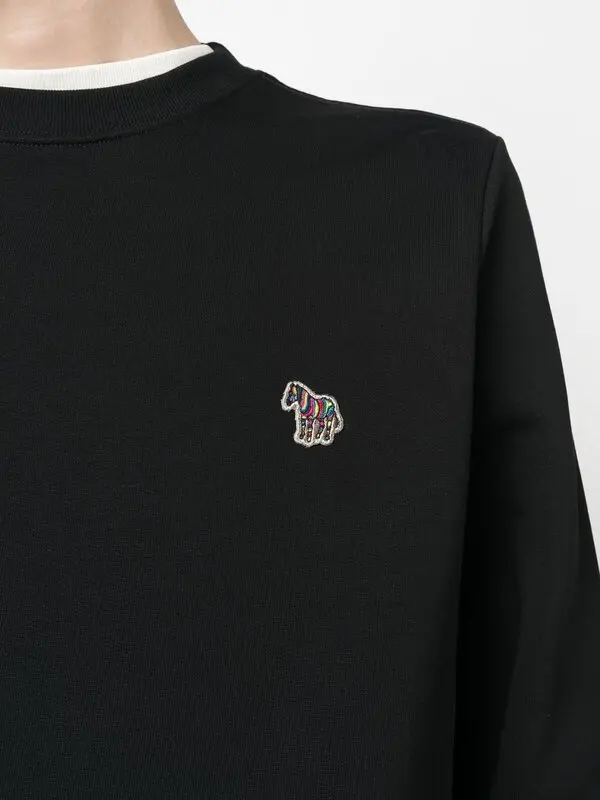 Paul Smith Zebra-logo Organic Cotton Sweatshirt - Black