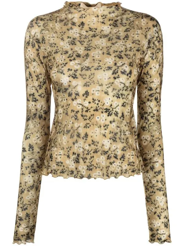 KNWLS Halcyon Semi-sheer Top - Yellow
