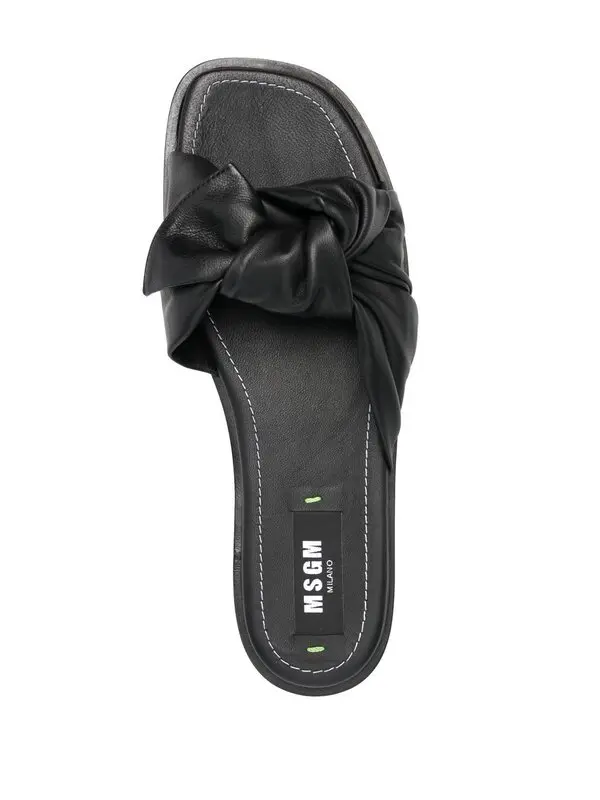 MSGM Knot-strap Leather Sandals