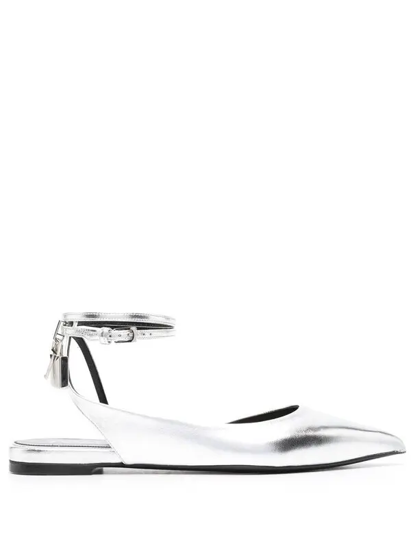 TOM FORD Padlock Metallic Ballet Flats