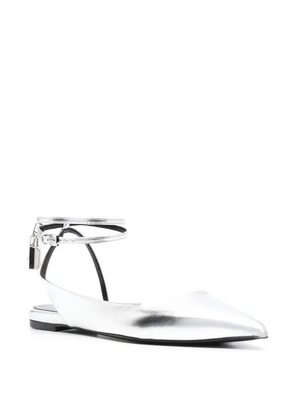 TOM FORD Padlock Metallic Ballet Flats