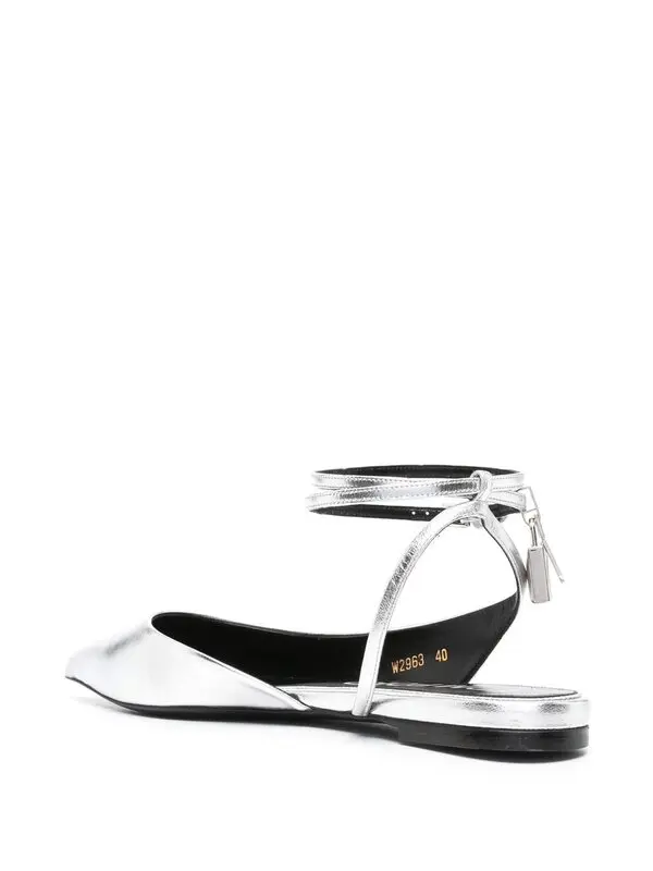 TOM FORD Padlock Metallic Ballet Flats