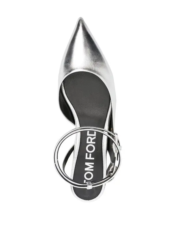 TOM FORD Padlock Metallic Ballet Flats