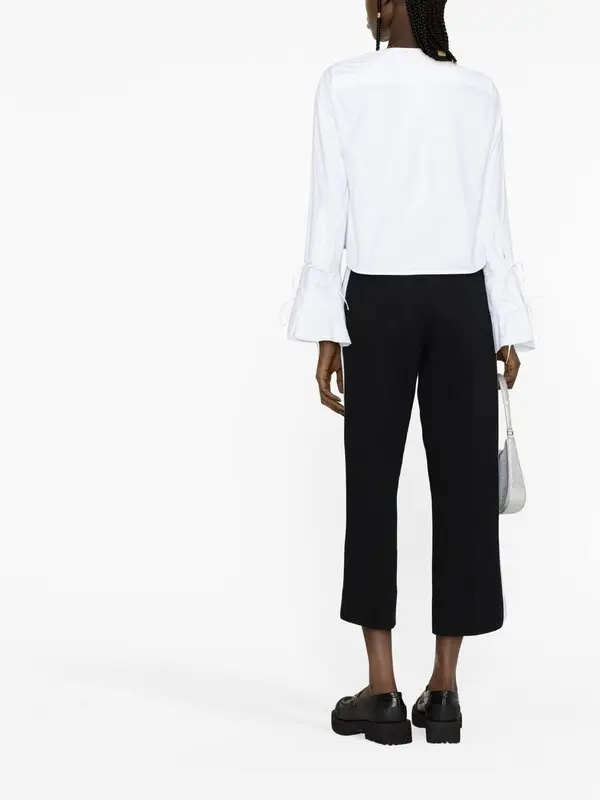 Palm Angels Flute-sleeves Cropped Shirt
