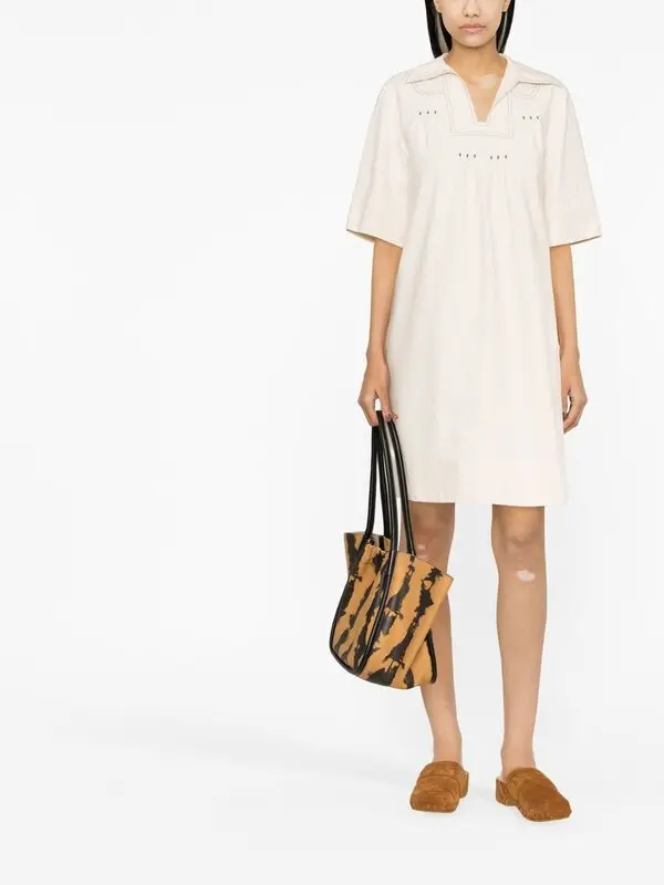 See By Chloé Short-sleeve Embroidered Minidress