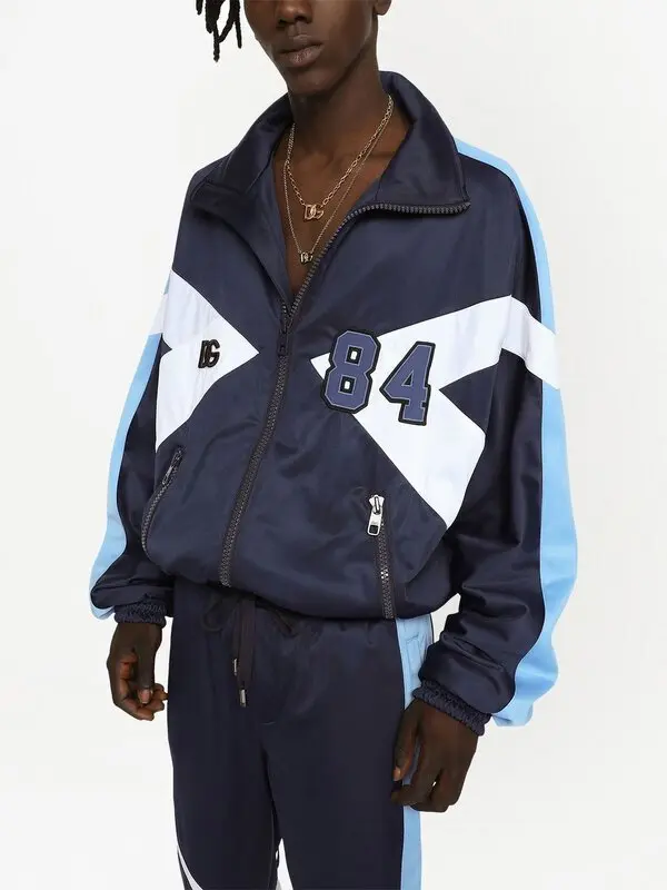 Dolce & Gabbana Logo-Patch Track Jacket In Blue - 40% Off