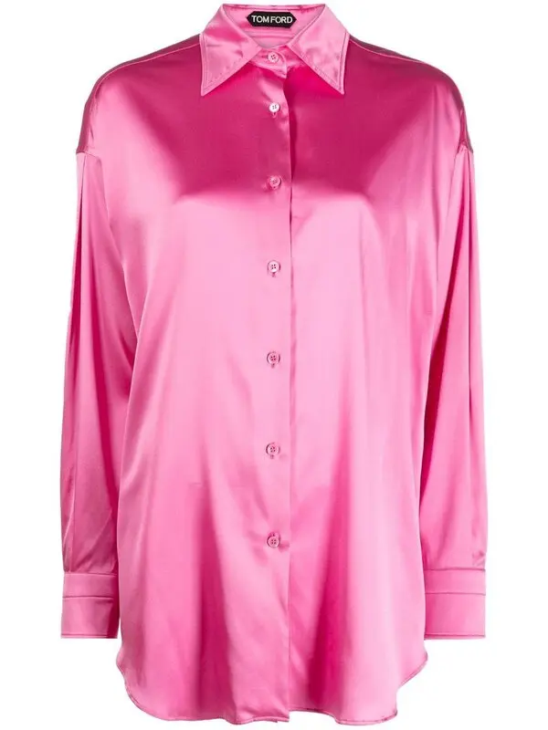 TOM FORD Pointed-collar Button-up Shirt - Pink