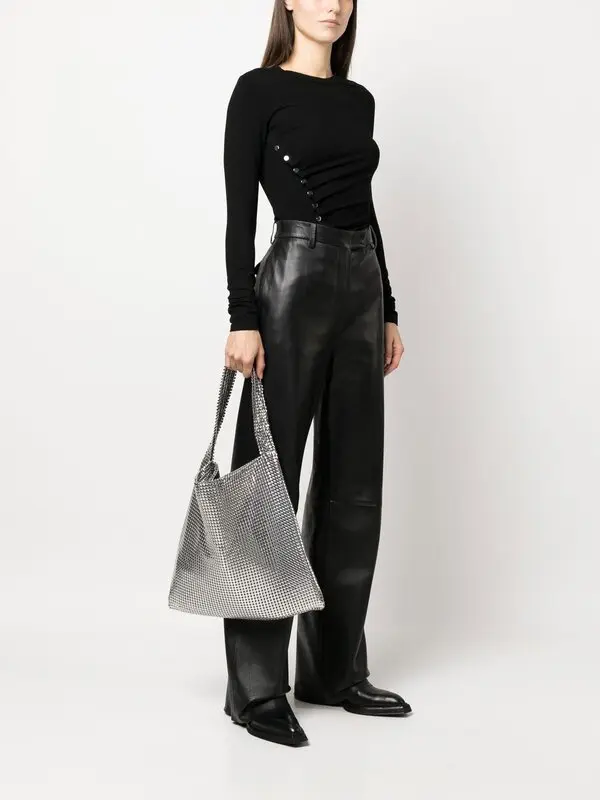 Rabanne Pixel Metallic Tote - Silver