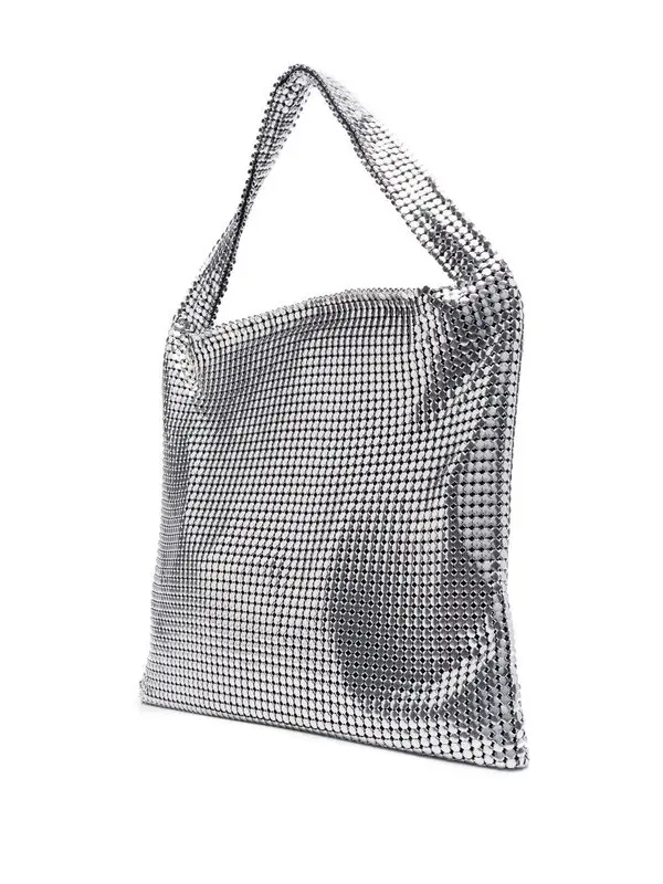 Rabanne Pixel Metallic Tote - Silver