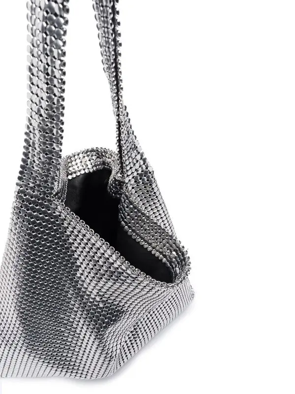 Rabanne Pixel Metallic Tote - Silver