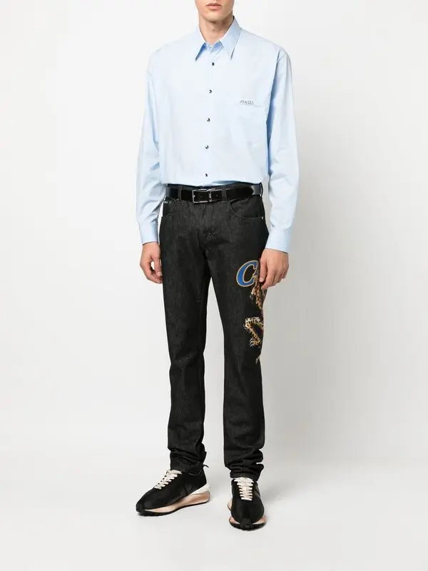 Roberto Cavalli Logo-plaque Cotton Shirt
