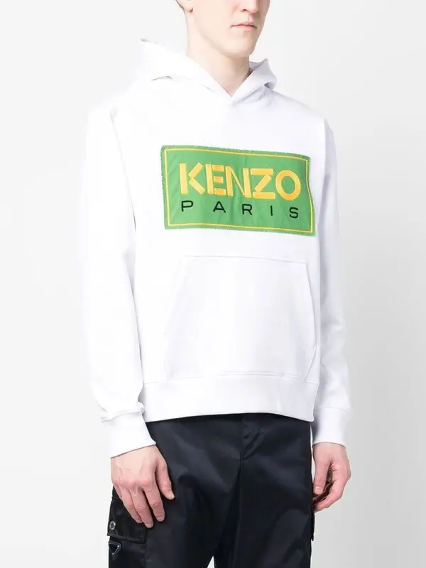 Kenzo Logo-patch Hoodie - White