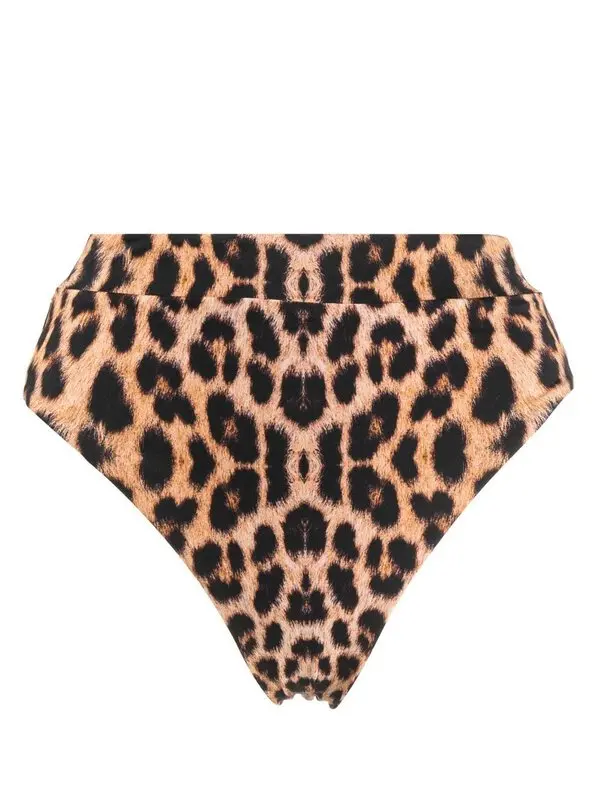 NOIRE SWIMWEAR Leopard-print High-waisted Bikini Bottom