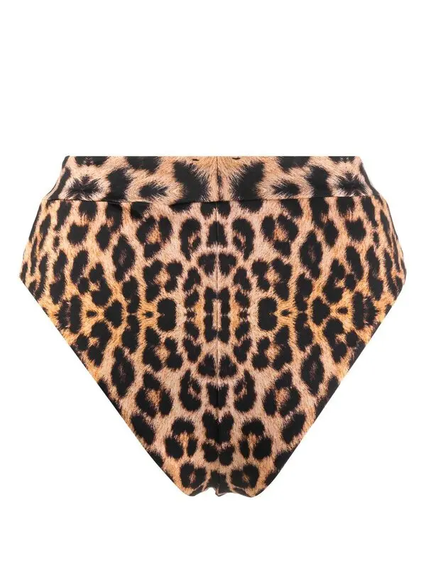 NOIRE SWIMWEAR Leopard-print High-waisted Bikini Bottom
