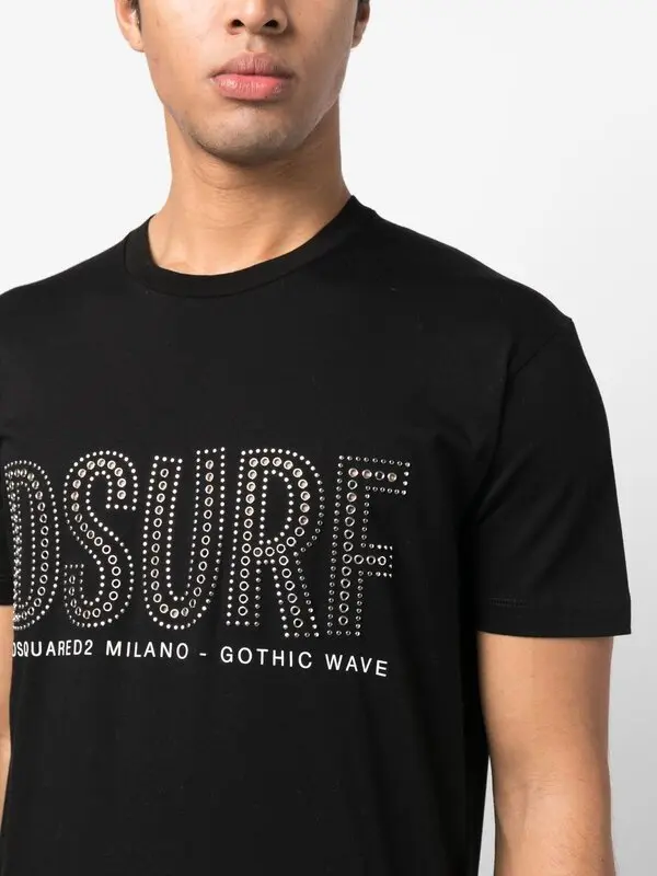 Dsquared2 Logo-studded Short-sleeve T-shirt - Black