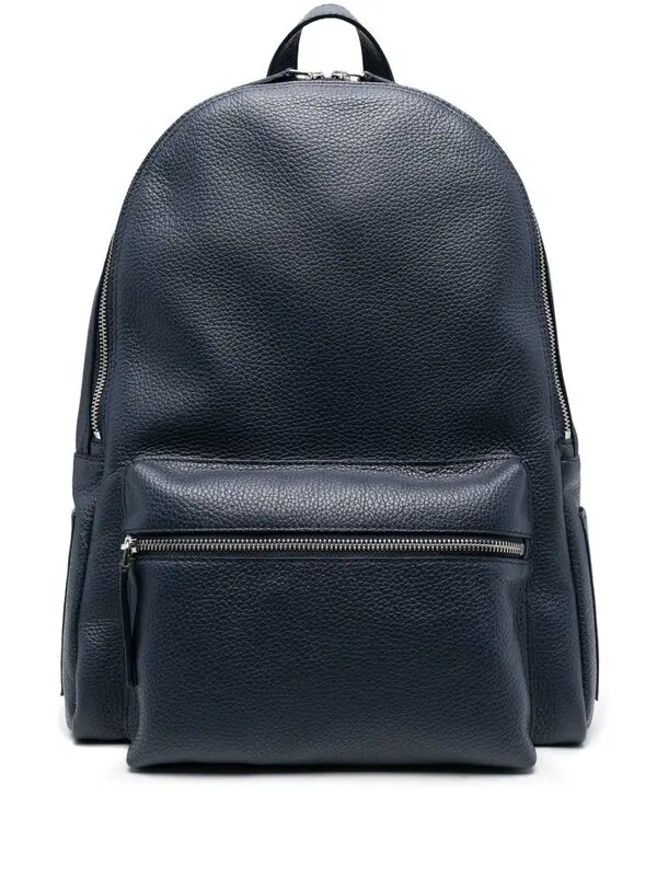 ORTIGNI Logo Zipped Backpack - Blue