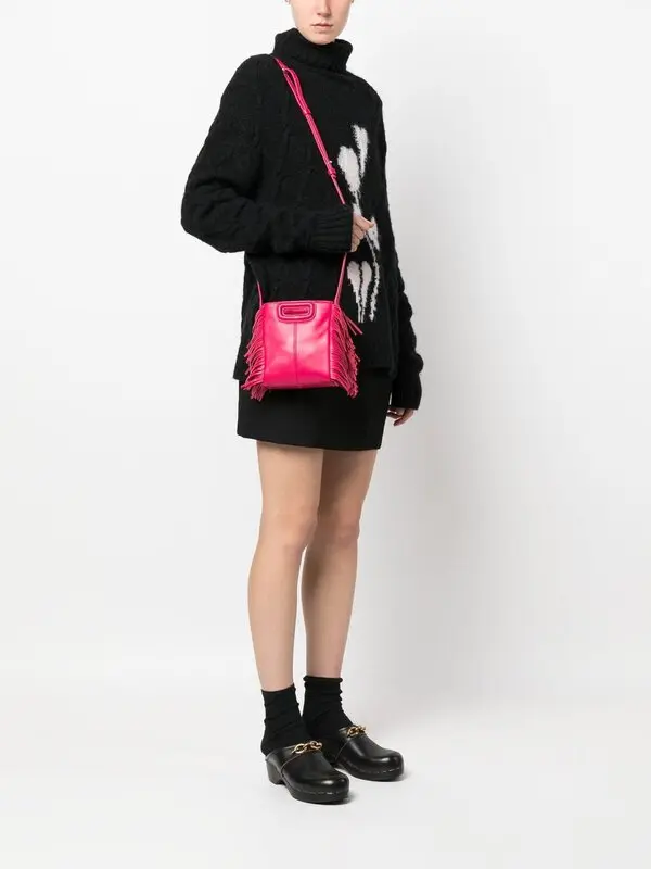 Maje M Fringed Crossbody Bag - Pink