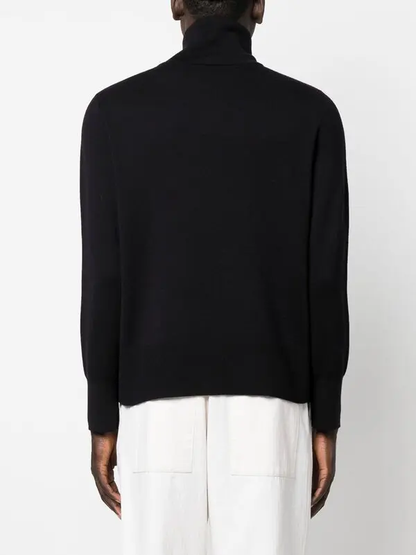 Sandro Zip-up Wool Blend High Neck Cardigan - Blue