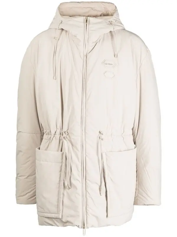 Off-White Logo-patch Hooded Jacket - Neutrals