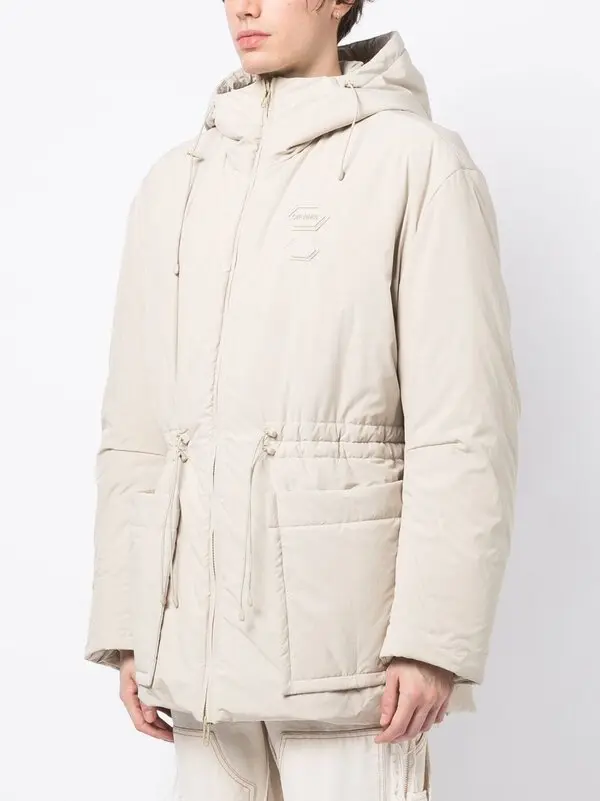 Off-White Logo-patch Hooded Jacket - Neutrals