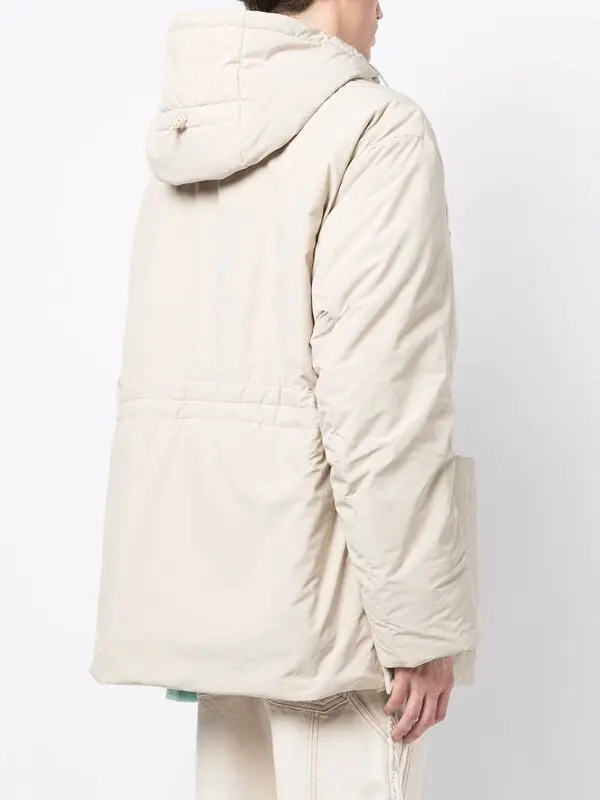 Off-White Logo-patch Hooded Jacket - Neutrals