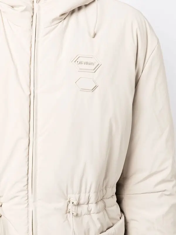 Off-White Logo-patch Hooded Jacket - Neutrals