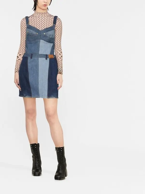 MARINE SERRE Regenerated Denim Minidress