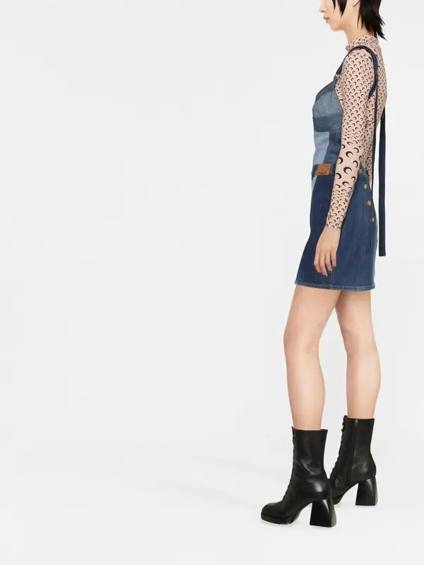MARINE SERRE Regenerated Denim Minidress