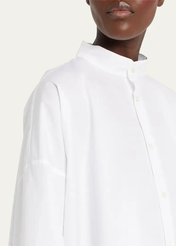 Eskandar Cotton Poplin A-line Shirt - Black